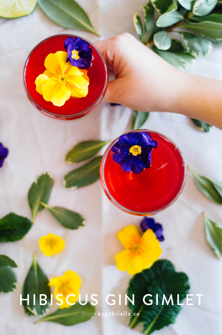 Hibiscus Gin Gimlet Cocktail Recipe with Hibiscus Tea! | bygabriella.co