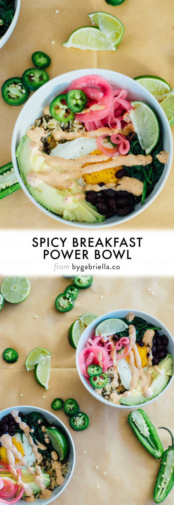Spicy Breakfast Power Bowl Recipe (with avocado!) | By Gabriella