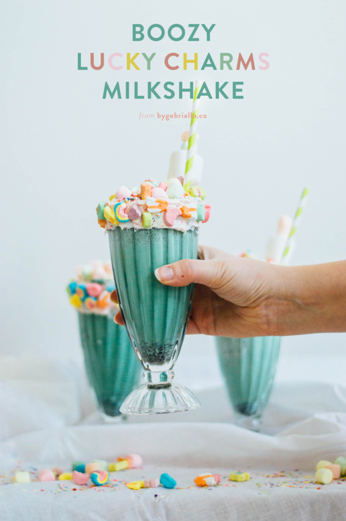 Lucky Charms Milkshake for St. Patrick's Day | By Gabriella