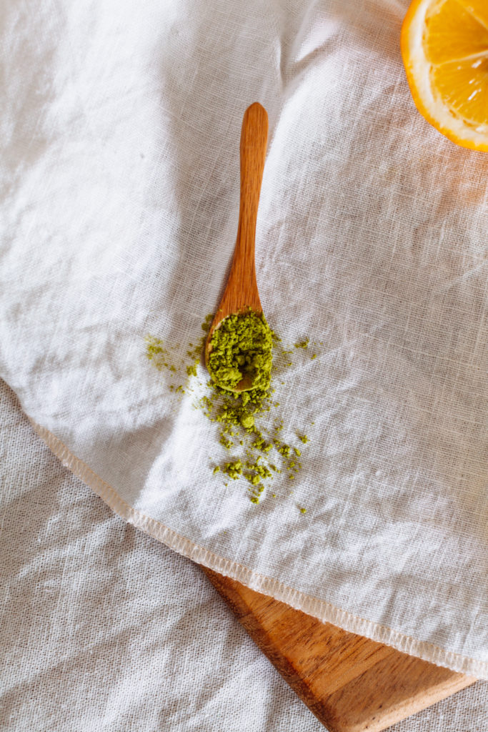 Matcha Highball Cocktail Recipe with Almond Milk | By Gabriella