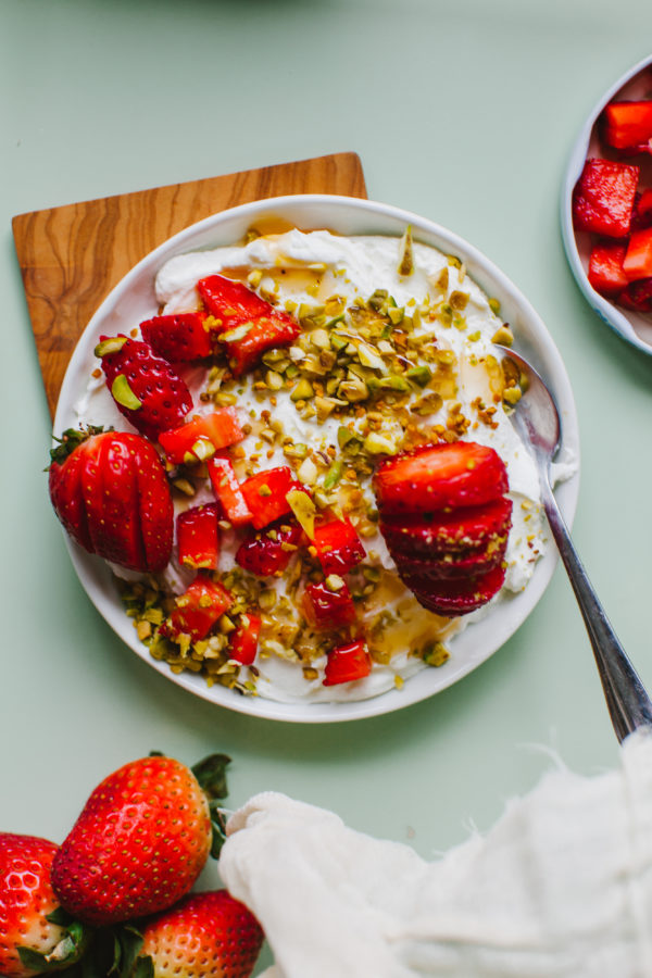 Pistachio Labneh Bowl Breakfast Recipe | By Gabriella