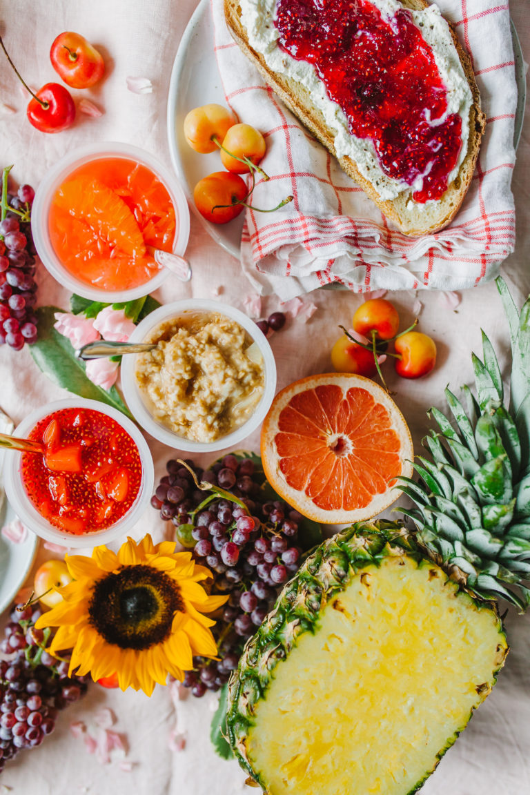 Weekday Breakfast Spread with Fruit, Chia, & More | By Gabriella