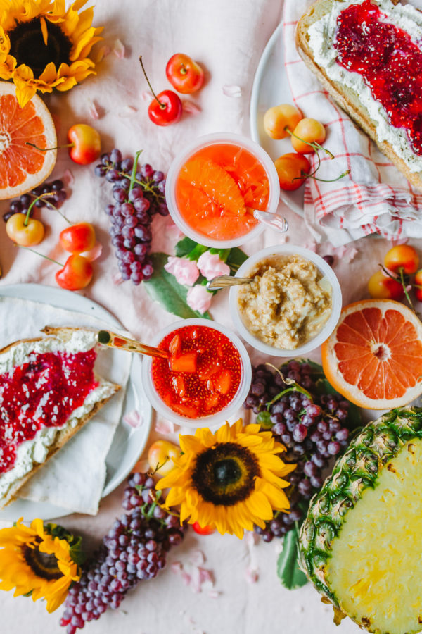 Weekday Breakfast Spread with Fruit, Chia, & More | By Gabriella