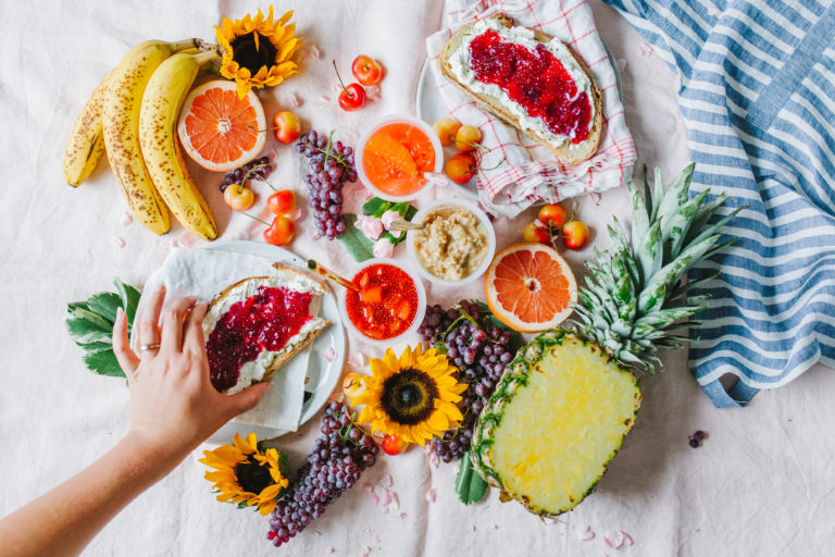Weekday Breakfast Spread with Fruit, Chia, & More | By Gabriella